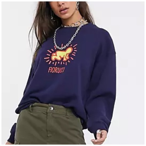 Fiorucci | Tops | Fiorucci X Keith Haring Logo Sweatshirt In Navy Size ...